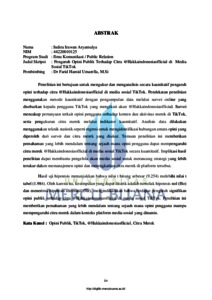 PENGARUH OPINI PUBLIK TERHADAP CITRA @Hakkaindonesiaofficial di MEDIA SOSIAL TIKTOK - UMB Repository